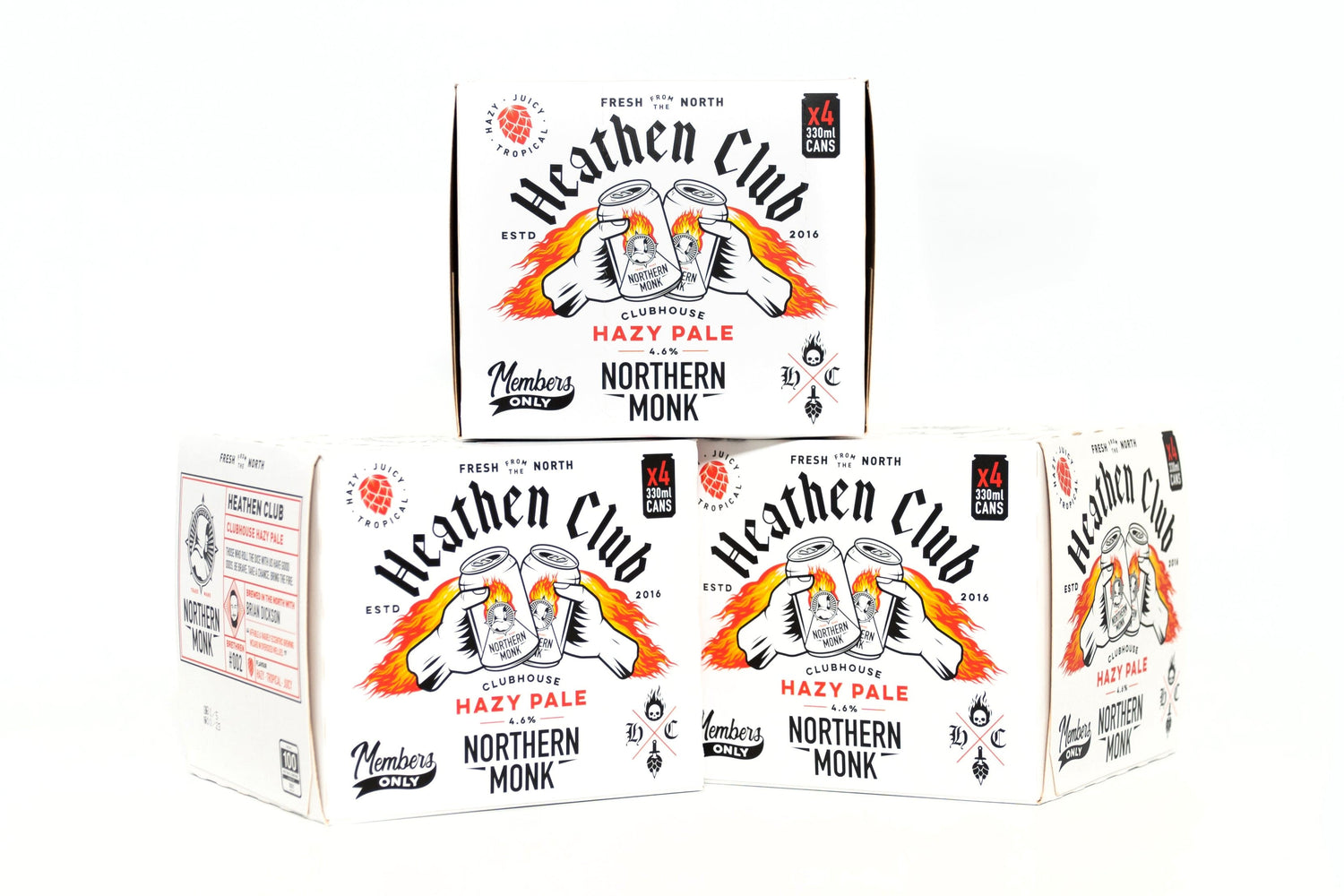 4 PACK // HEATHEN CLUB // CLUBHOUSE HAZY PALE ALE // 330ML // 4.6% ...